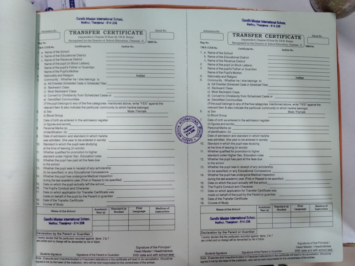 Mandatory - Gandhi Mission International School CBSE